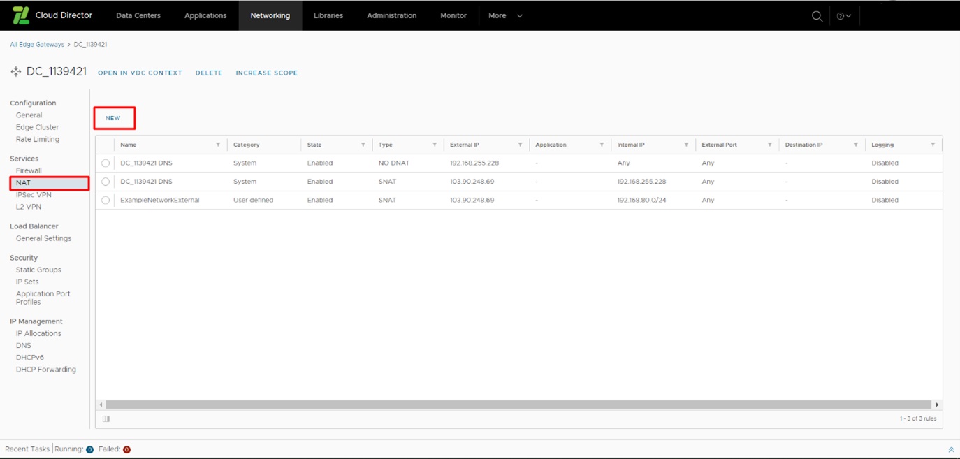 Enable NAT and Firewal NSX-T – Zettagrid Indonesia Support