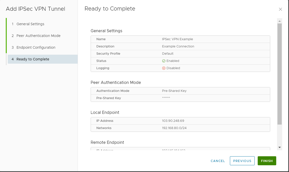 Add IPSec VPN Tunnel NSX-T – Zettagrid Indonesia Support