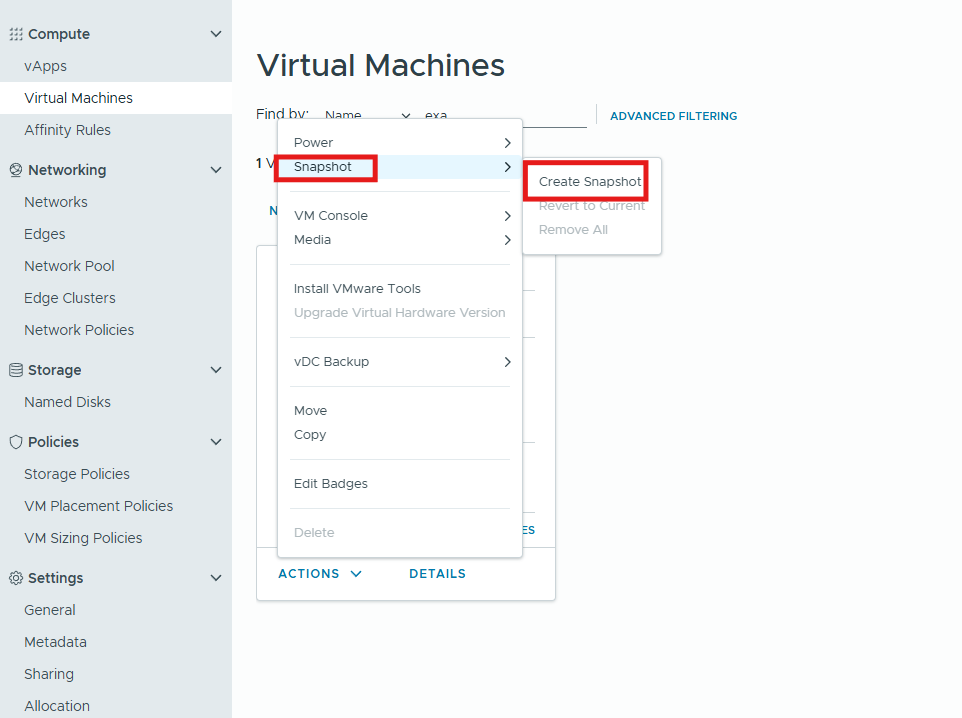 How To Create Snapshot VM – Zettagrid Indonesia Support