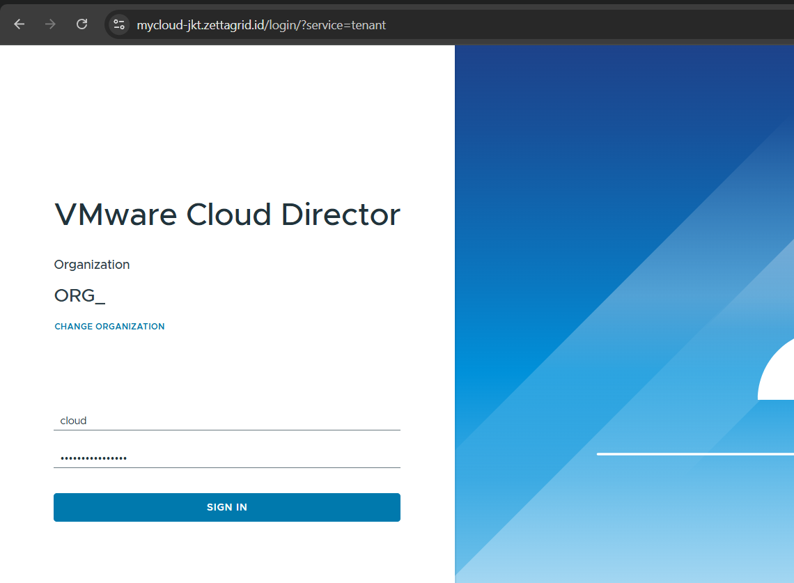 Login to VMware Cloud Director to Access Virtual Data Center ...