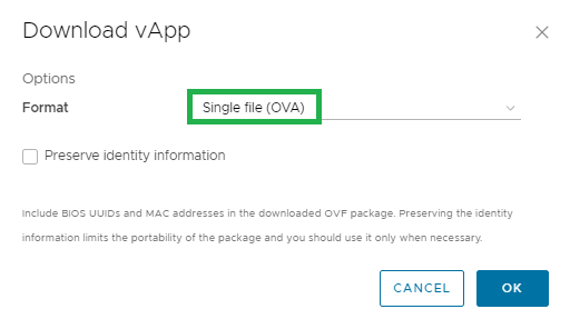 Download/Export vApp – Zettagrid Indonesia Support